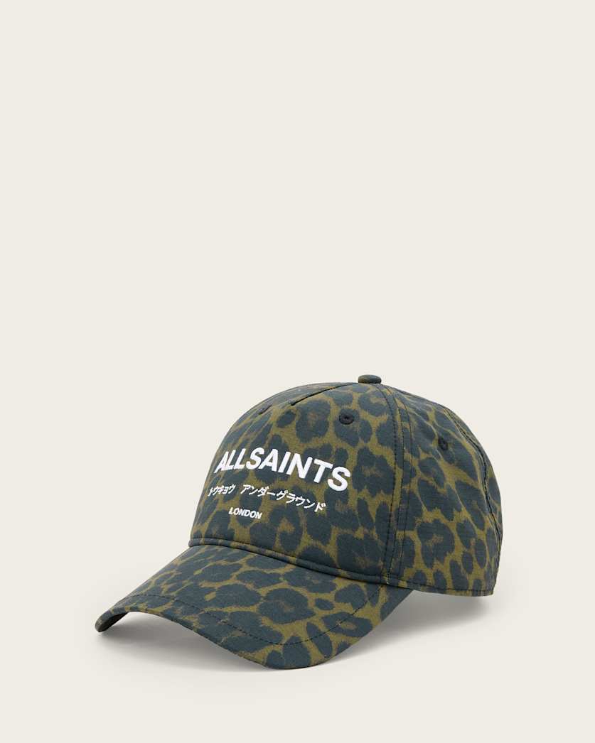 Underground Logo Print Baseball Cap Leopard | ALLSAINTS